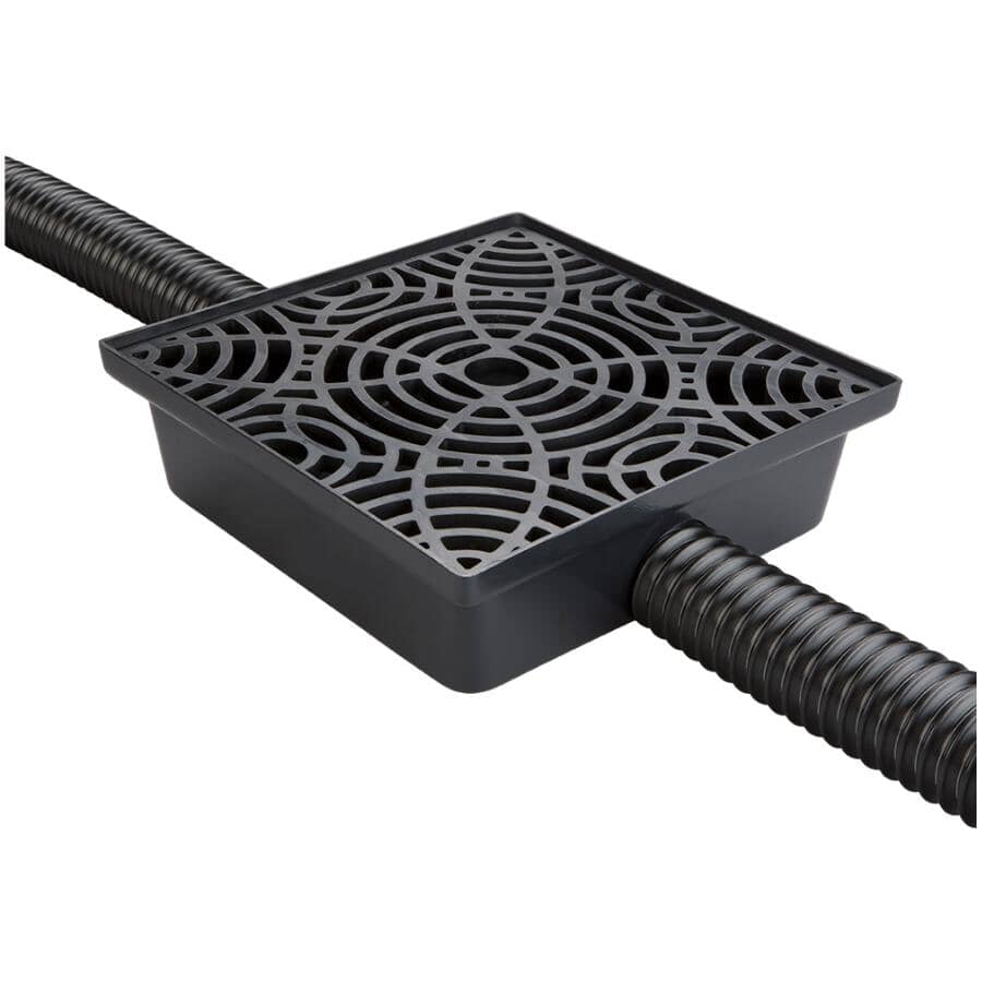 AMERIMAX 12" Black Low Profile StealthFlow Catch Basin | Home Hardware