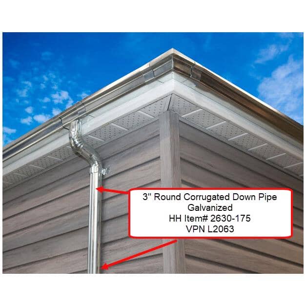 City Sheet Metal 3"x3"x10' Corrugated OG Style Galvanized Downpipe ...