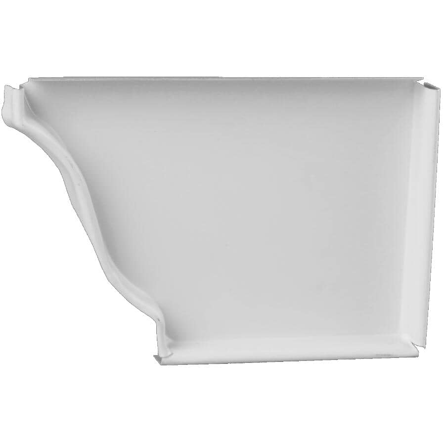 KAYCAN 5" Left Hand K Style Wolf White Aluminum Gutter End Cap | Home ...