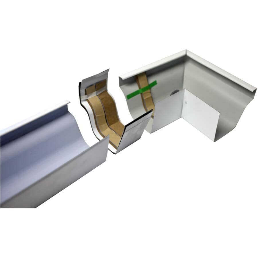 4" White Outside OG Style Steel Gutter Mitre