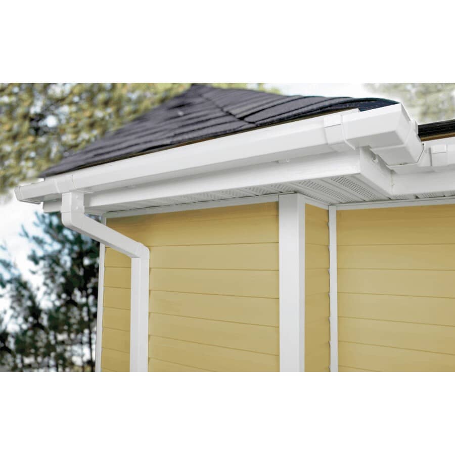 AMERIMAX Contemporary Left or Right White Vinyl Gutter End Drop | Home ...
