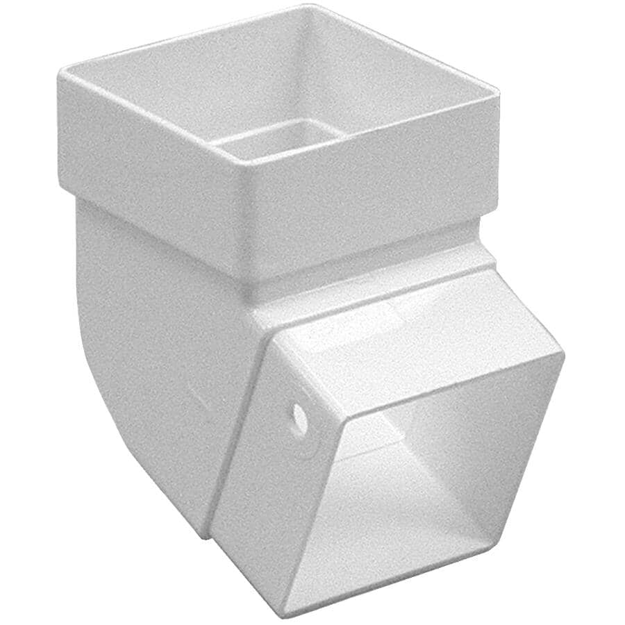 AMERIMAX Contemporary Square White Vinyl Gutter Elbow | Home Hardware