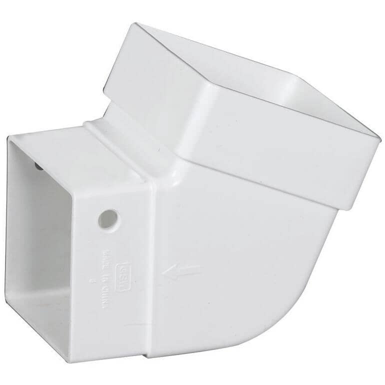 AMERIMAX Contemporary Square White Vinyl Gutter Elbow | Home Hardware