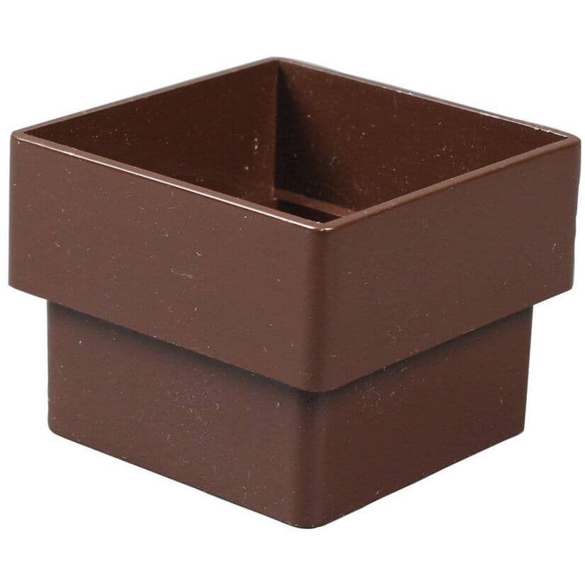 AMERIMAX Contemporary Square Brown Vinyl Gutter Connector | Home Hardware