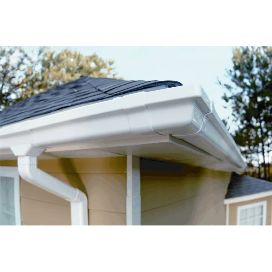 AMERIMAX Traditional White Vinyl Gutter End Cap Set | Home Hardware