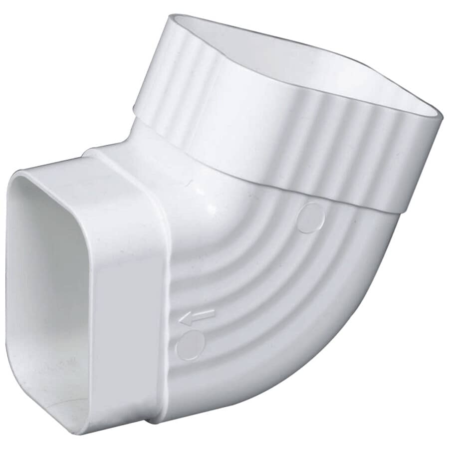 EURAMAX CANADA White Traditional Type B Vinyl Gutter Elbow | Home Hardware