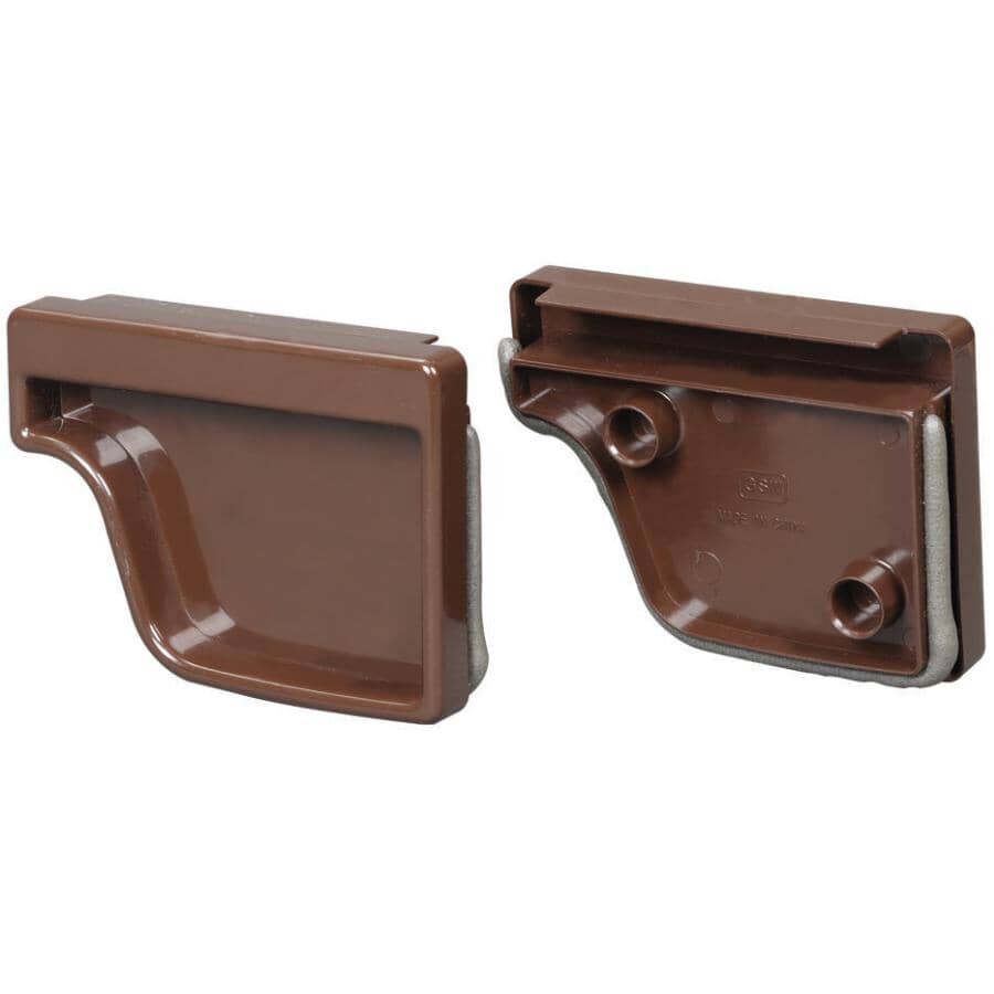 AMERIMAX Traditional Brown Vinyl Gutter End Cap Set | Home Hardware