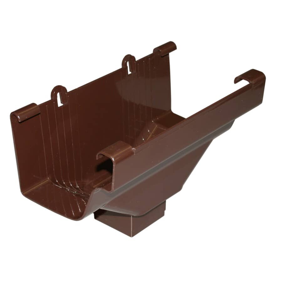 AMERIMAX Traditional Brown Vinyl Gutter Drop Outlet | Home Hardware