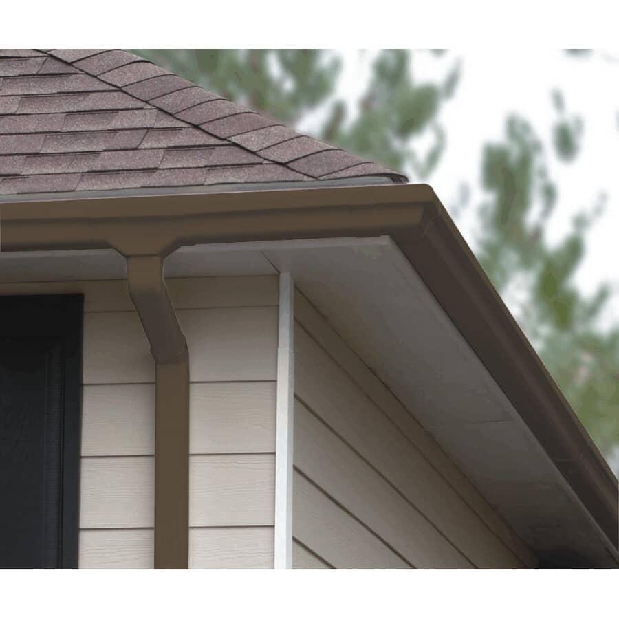 AMERIMAX Traditional Brown Vinyl Gutter Drop Outlet | Home Hardware