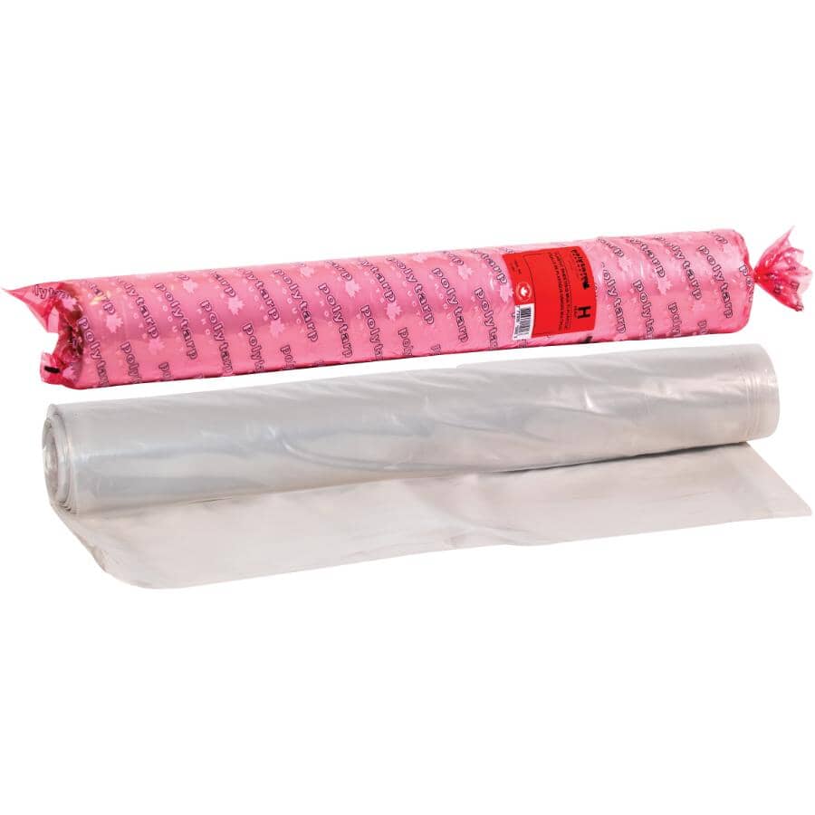 POLYTARP 1' x 120" Roll Heavy Duty Clear Poly Film, covers 1670 sq. ft ...