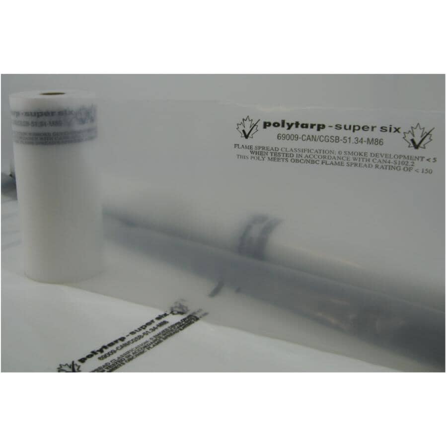 Polytarp 240"x100' Roll Super Six 6mil Clear Poly Film | Home Hardware