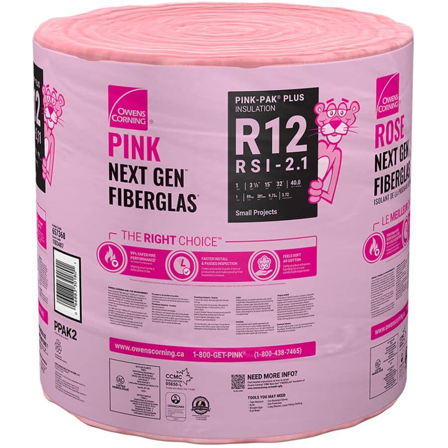 OWENS CORNING 15" x 32' Mini Roll Fiberglass Insulation | Home Hardware
