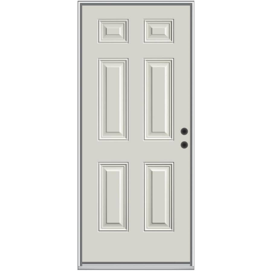 ALLIANCE DOOR PRODUCTS 36" x 80" Traditions 6 Panel Left Hand Steel ...