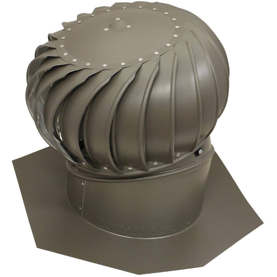 AIR VENT 12" Weatherwood Aluminum Turbine Vent | Home Hardware