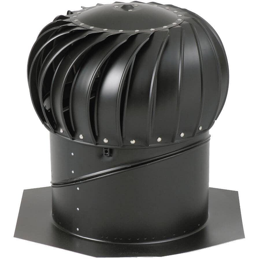 AIR VENT 14" Black Aluminum Turbine Vent | Home Hardware