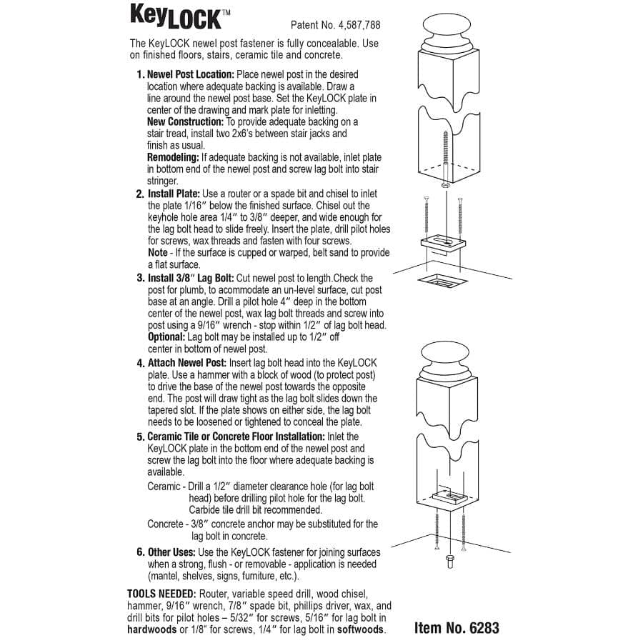ALEXANDRIA MOULDING Newel Post Fastener Kit | Home Hardware