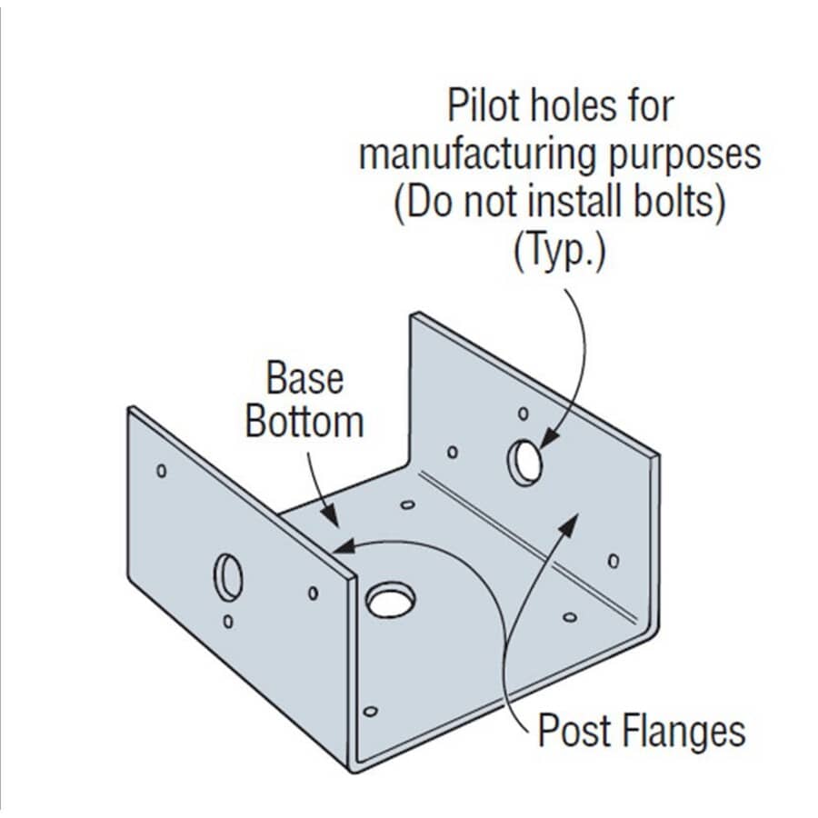 SIMPSON STRONG-TIE 4" x 4" G185 Half Base Post Cap | Home Hardware