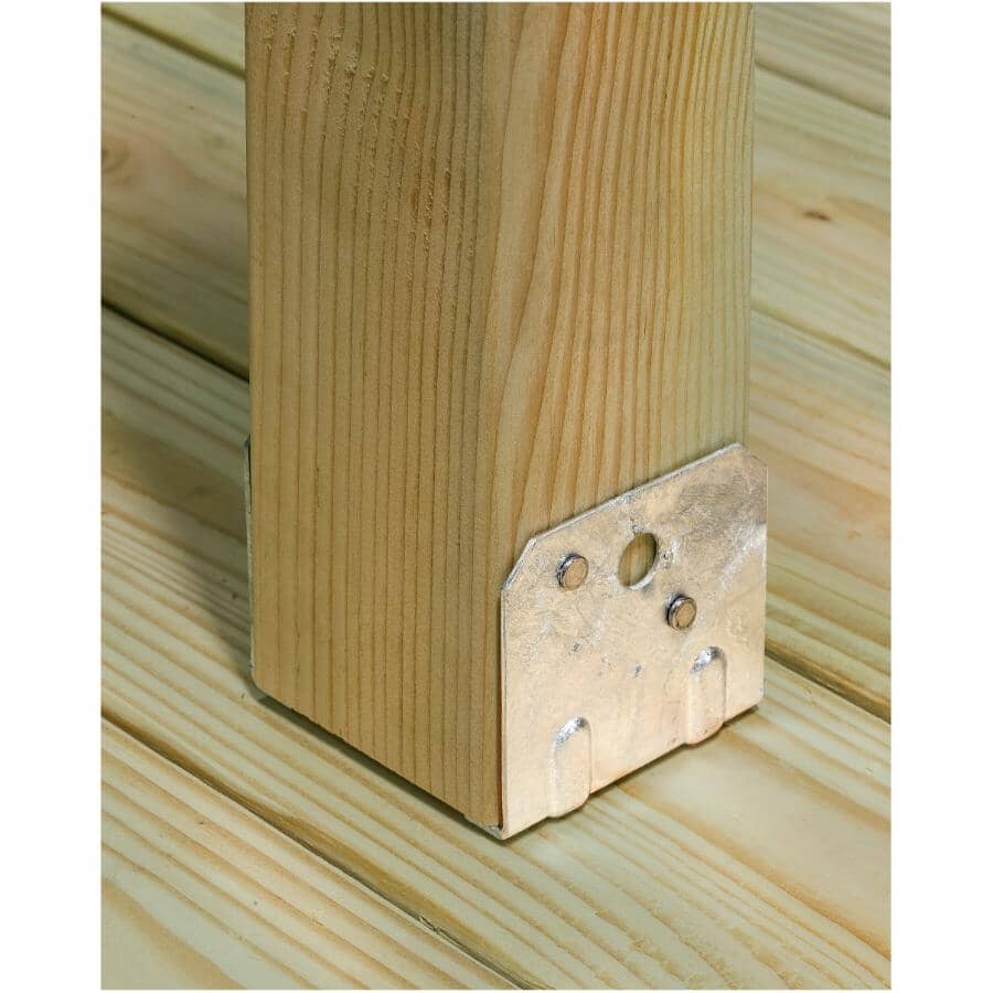 SIMPSON STRONG-TIE 4" x 4" 12 Gauge Galvanized Half Base Post Cap ...