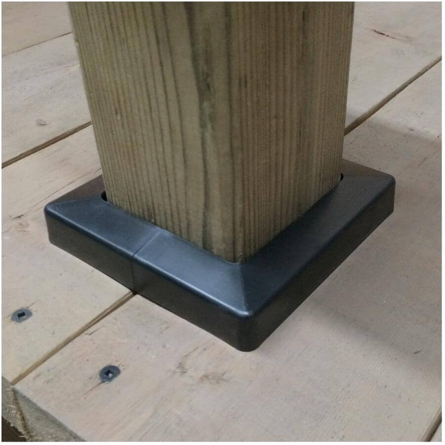 PLAKCAP 4" x 4" Black Post Base Cover | Home Hardware