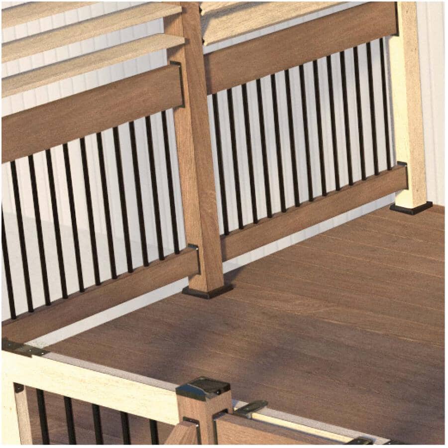 PLAKCAP 4" x 4" Black Post Base Cover | Home Hardware