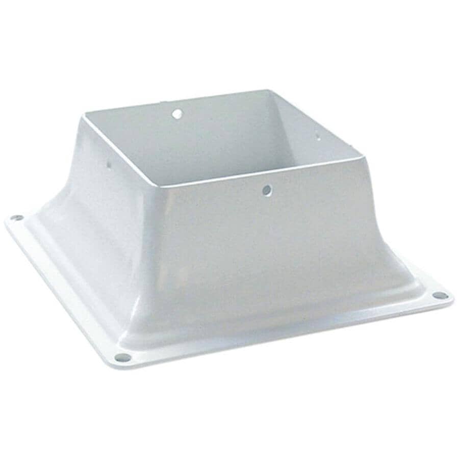 PYLEX 4" x 4" White Steel Post Base | Home Hardware