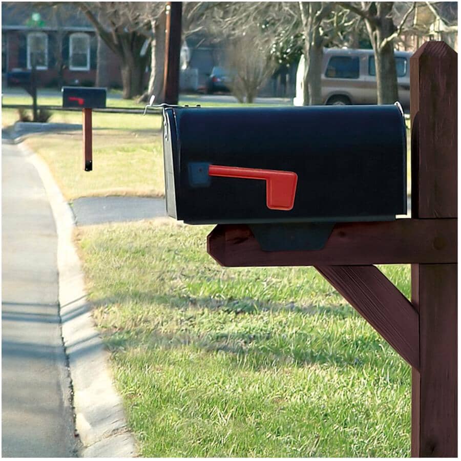 PYLEX 50" Black L-Shape Deck Post Holder | Home Hardware