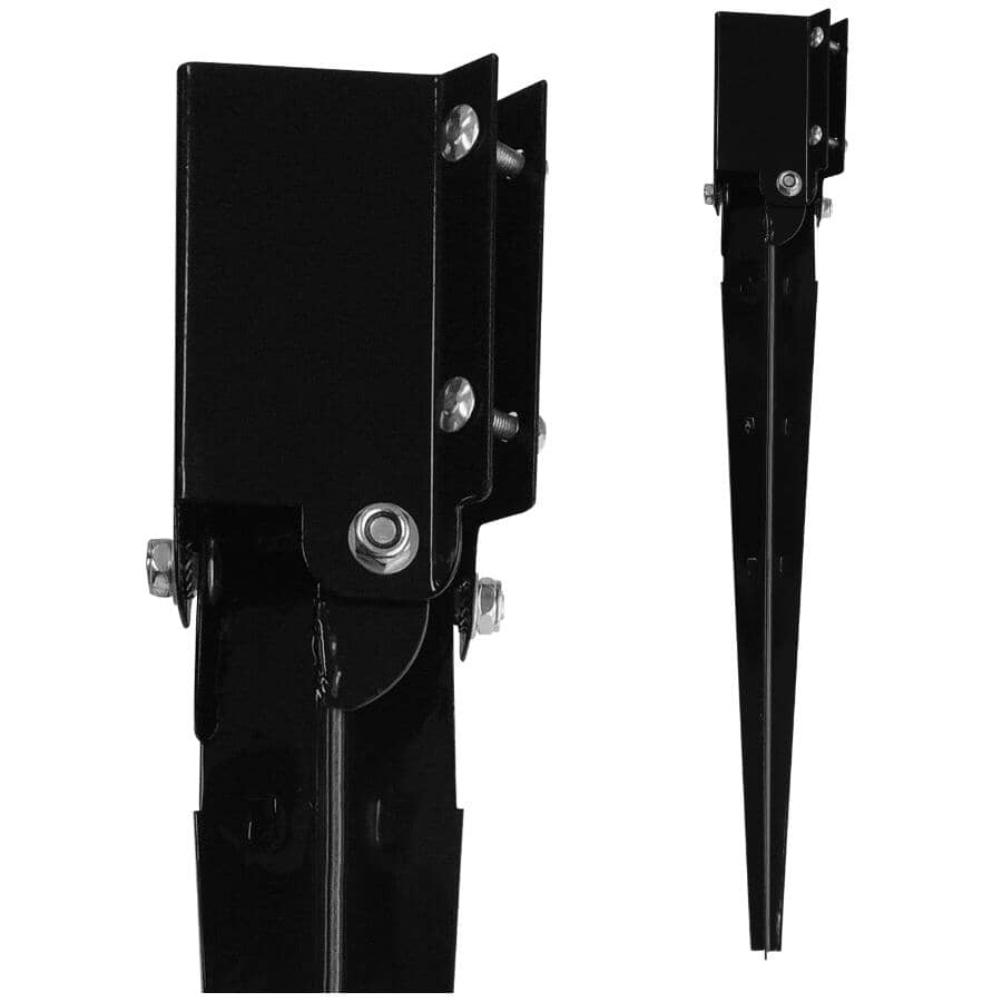 PYLEX Adjustable Black Spytek Fence Post Holder | Home Hardware