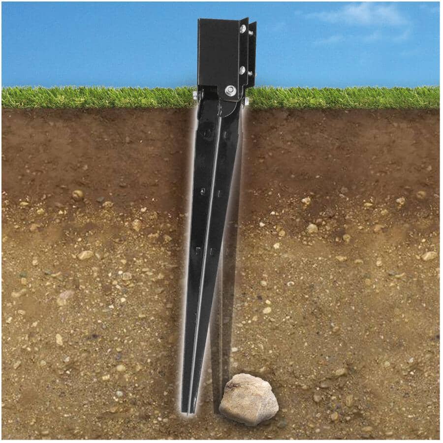 PYLEX Adjustable Black Spytek Fence Post Holder | Home Hardware