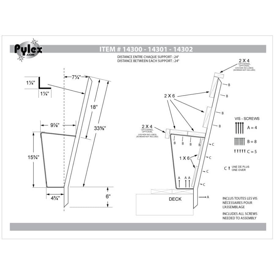 PYLEX Black Steel Bench Bracket | Home Hardware