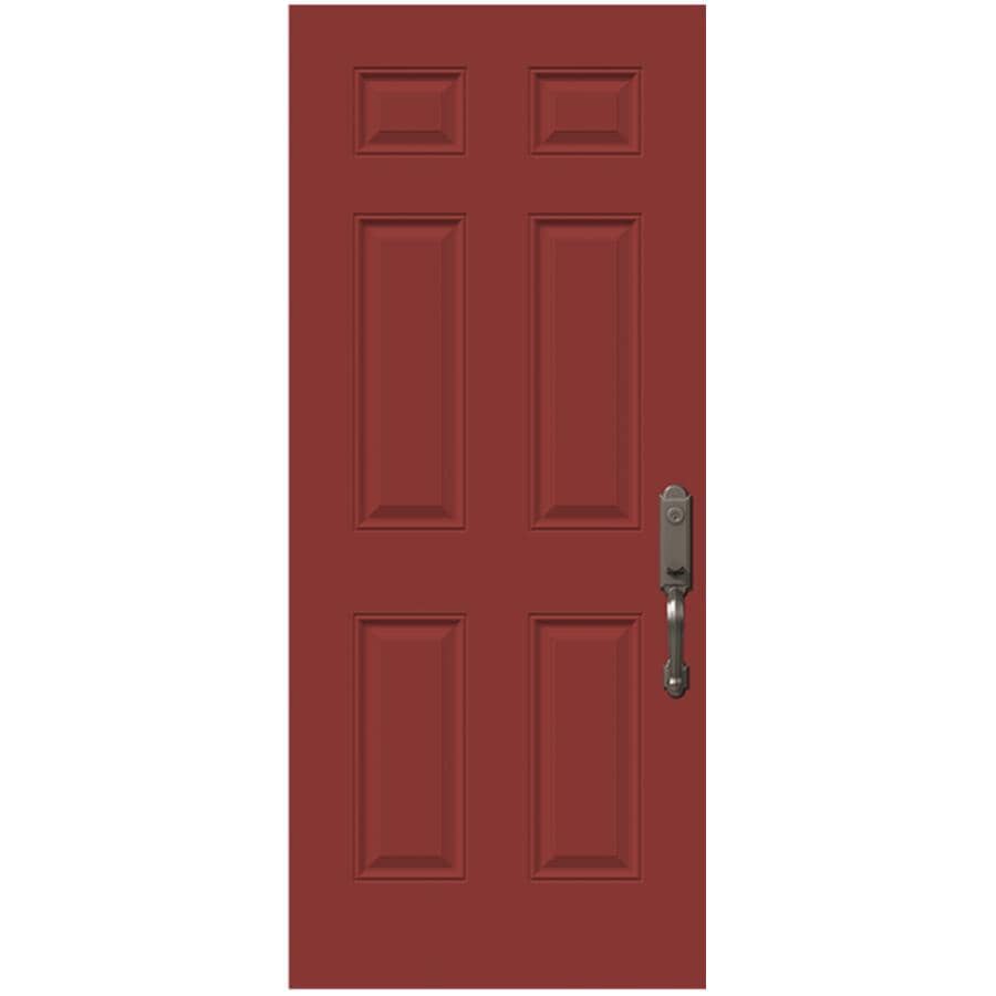 GLOBAL WINDOWS & DOORS 36" x 80" Steel 6 Panel Single Left Hand Door ...