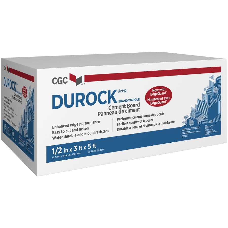 CGC 1/2" x 36" x 5' Cement Board with EdgeGuard | Home Hardware