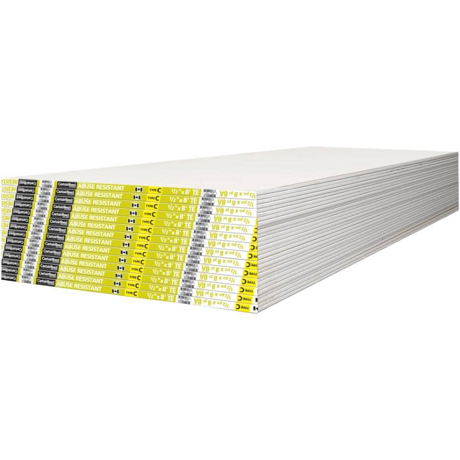 CERTAINTEED 1/2" x 4' x 8' Type C Abuse and Fire Resistant Drywall ...