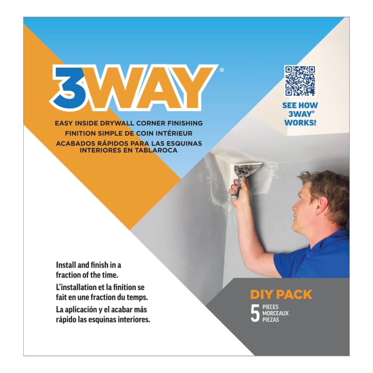 3WAY Prefabricated Inside Paper Drywall Corners | Home Hardware