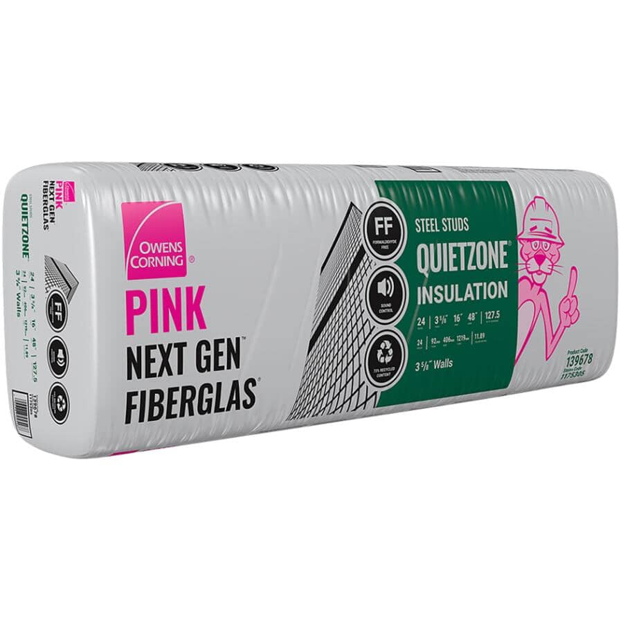 OWENS CORNING 3.5" x 16" Quietzone Pink Insulation, covers 128 sq. ft ...