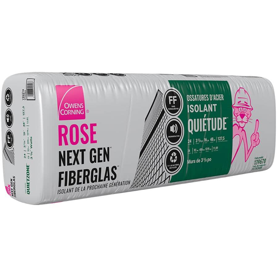 OWENS CORNING 3.5" x 16" Quietzone Pink Insulation, covers 128 sq. ft ...