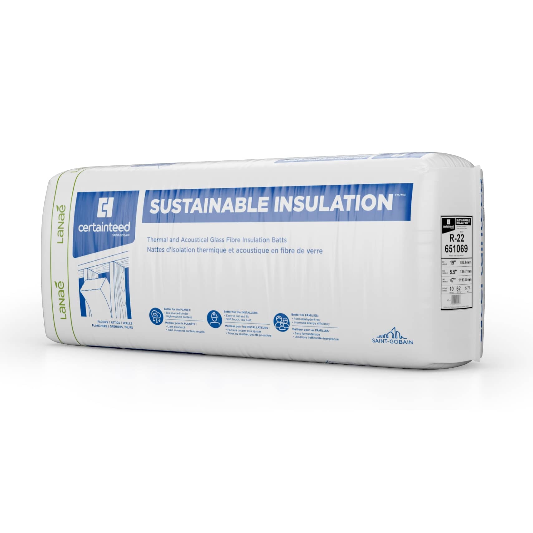 LANAE R22 x 19" Fiberglass Insulation | Home Hardware