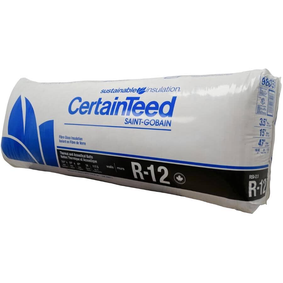 CERTAINTEED R12 x 15" Fiberglass Insulation, covers 117.5 sq. ft ...