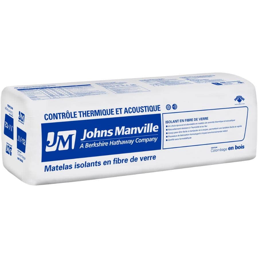 JOHNS MANVILLE R12 x 19" Fiberglass Insulation, covers 126.67 sq. ft ...