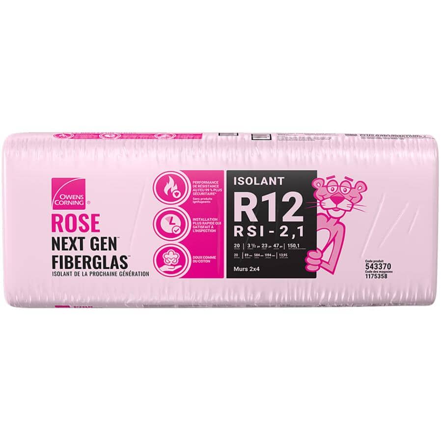 OWENS CORNING R12 x 23" Pink Insulation, covers 150.1 sq. ft. | Home ...