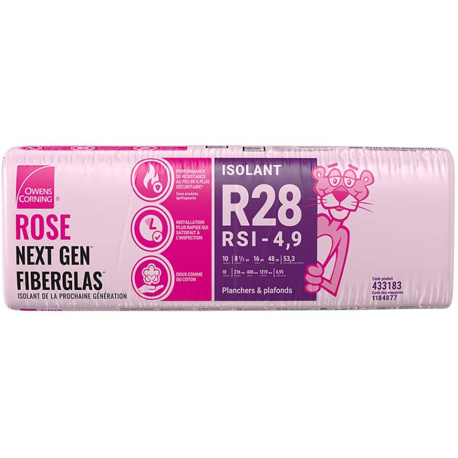 OWENS CORNING R28 x 16" Pink Insulation, covers 53.3 sq. ft. | Home ...