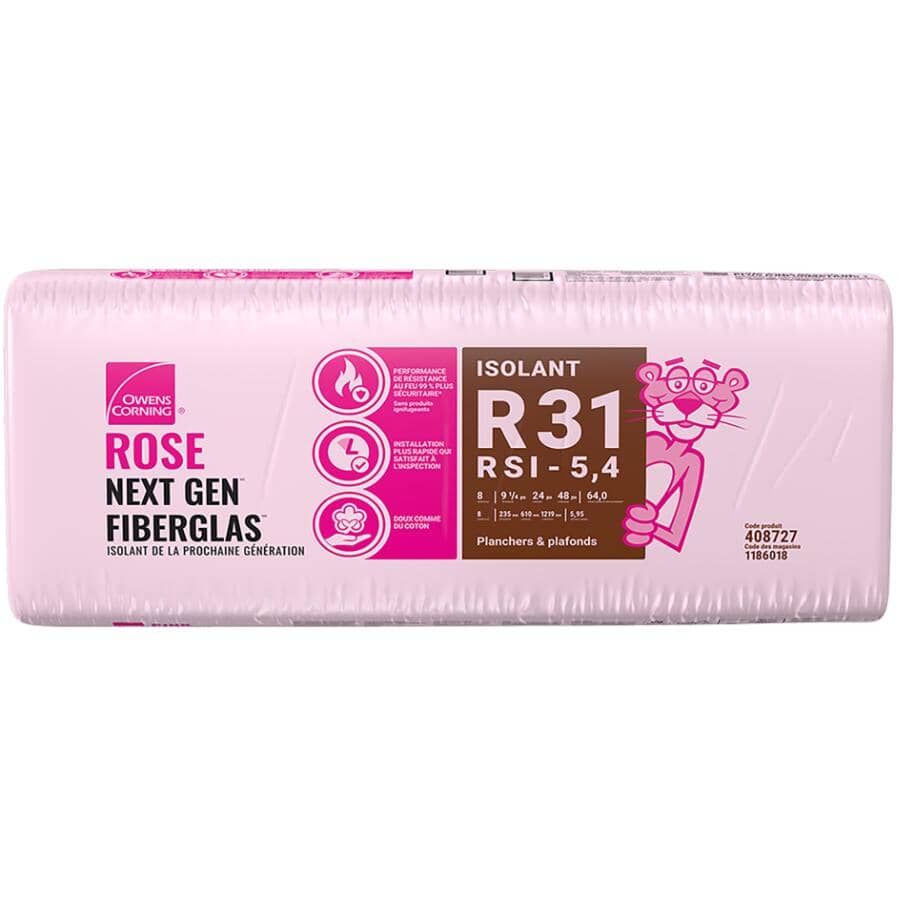 OWENS CORNING R31 x 24" Pink Insulation, covers 64 sq. ft. | Home Hardware