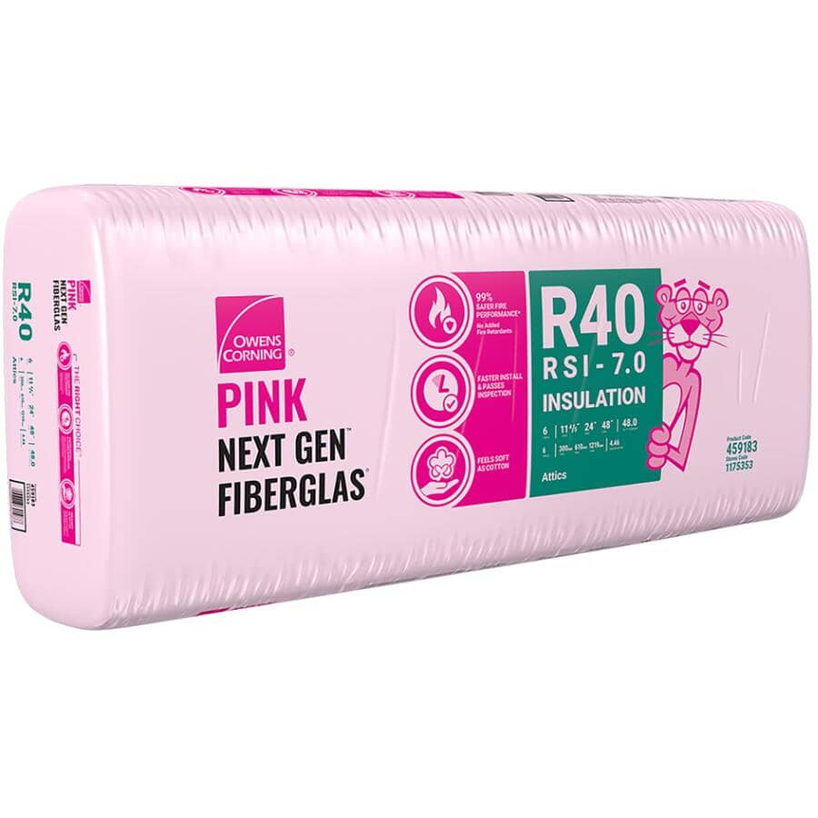 OWENS CORNING R40 x 24" Pink Insulation, covers 48 sq. ft. | Home Hardware
