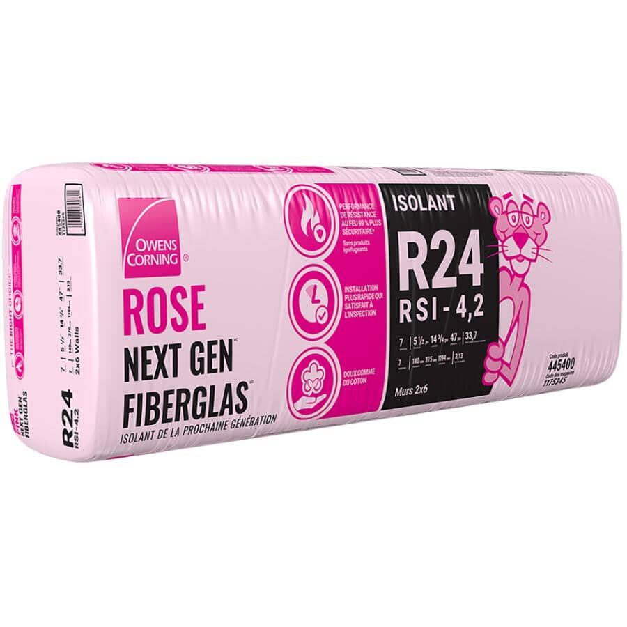 OWENS CORNING R24 x 15" Pink Insulation, covers 33.7 sq. ft. | Home Hardware