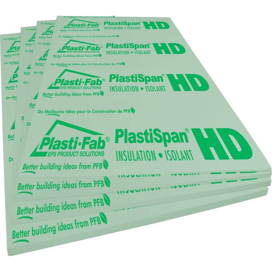 PLASTI-FAB 2-1/2" x 4' x 8' PlastiSpan Type 2 Foam Insulation | Home ...