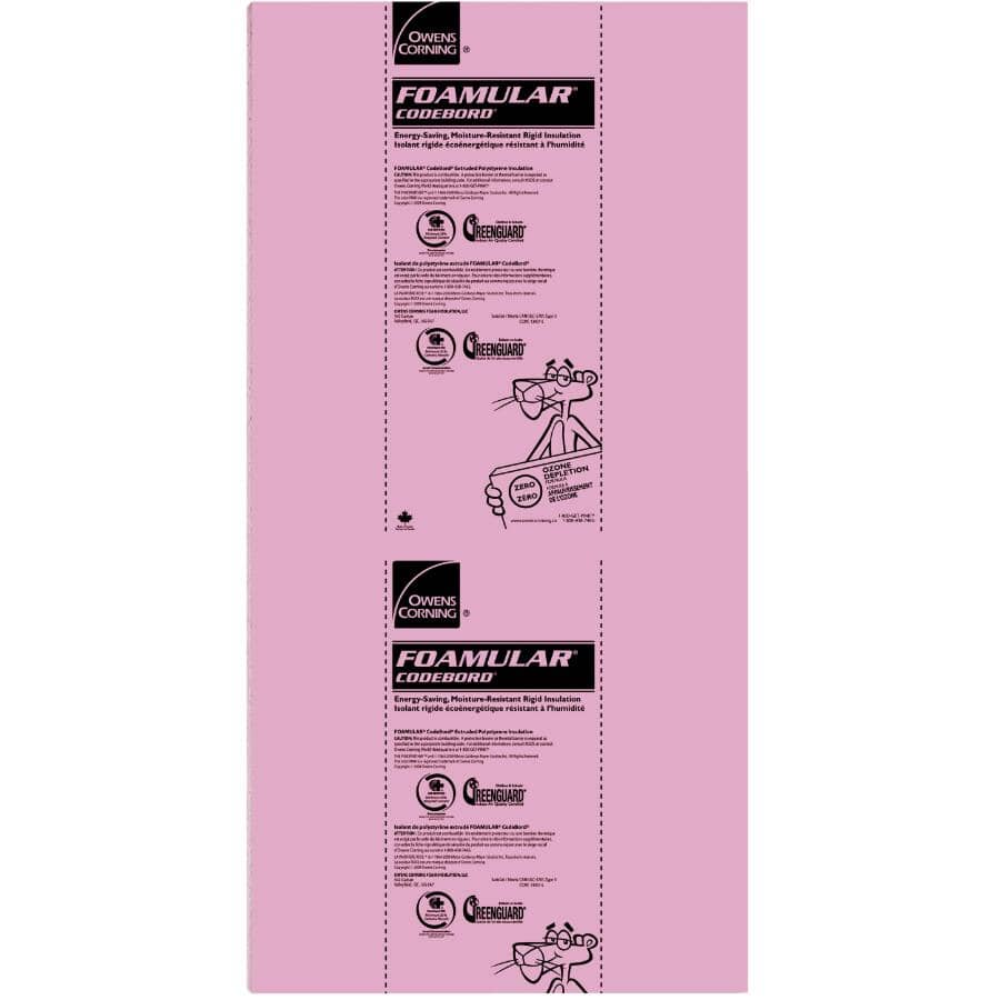 OWENS CORNING 2" x 2' x 8' Shiplap Joint Foamular Codebord Insulation ...