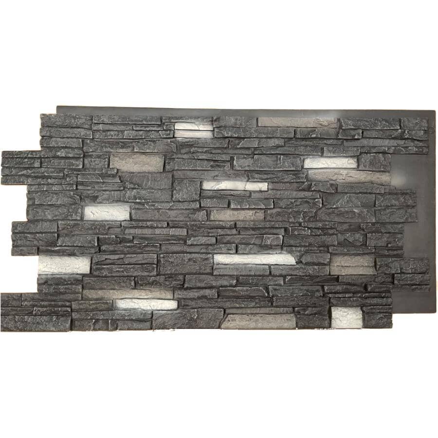 Panneaux en fausse pierre moderne ModernStone, 24 x 48 po, noir fer, 7 ...