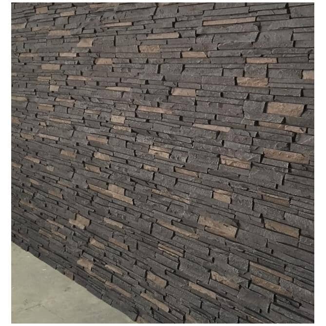 Panneaux en fausse pierre moderne ModernStone, 24 x 48 po, noir fer, 7 ...