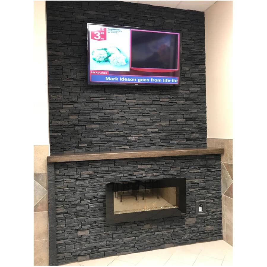 Panneaux en fausse pierre moderne ModernStone, 24 x 48 po, noir fer, 7 ...