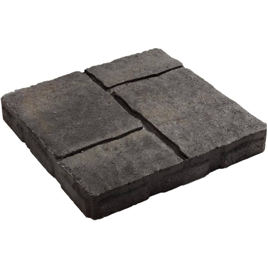 PERMACON 2" x 15-3/4" x 15-3/4" Quadral Charcoal Patio Stone Slab ...
