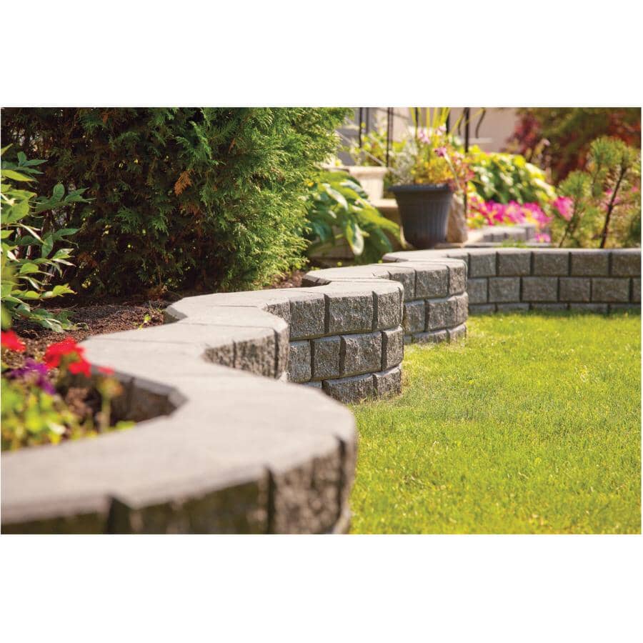 BARKMAN CONCRETE 7" x 4" x 8" Romanstack Sierra Grey Retaining Wall ...